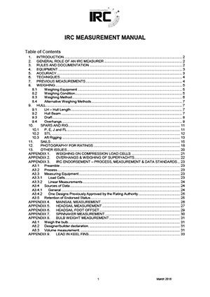 IRC Measurement Information - IRC Rating